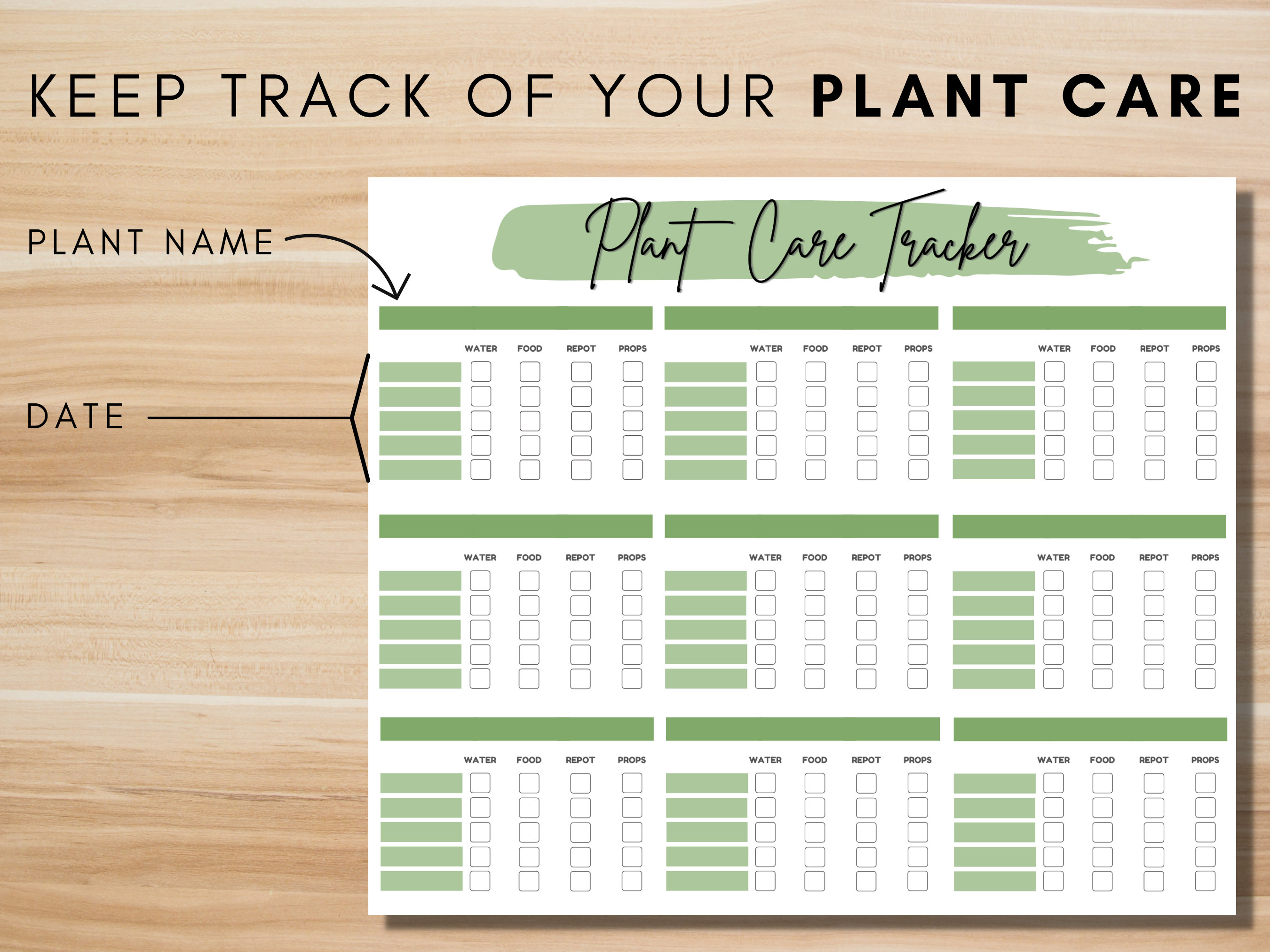 Plant Care Tracker | DIGITAL DOWNLOAD | Printable Plant Chart | Plant ...