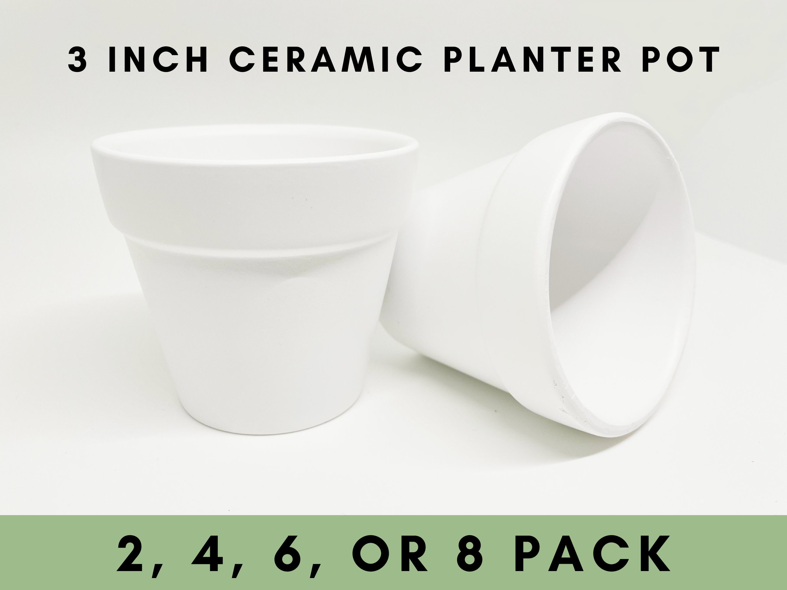 3 Inch Ceramic Pots | White Terracotta Pots | Clay Pot | Small Planter ...