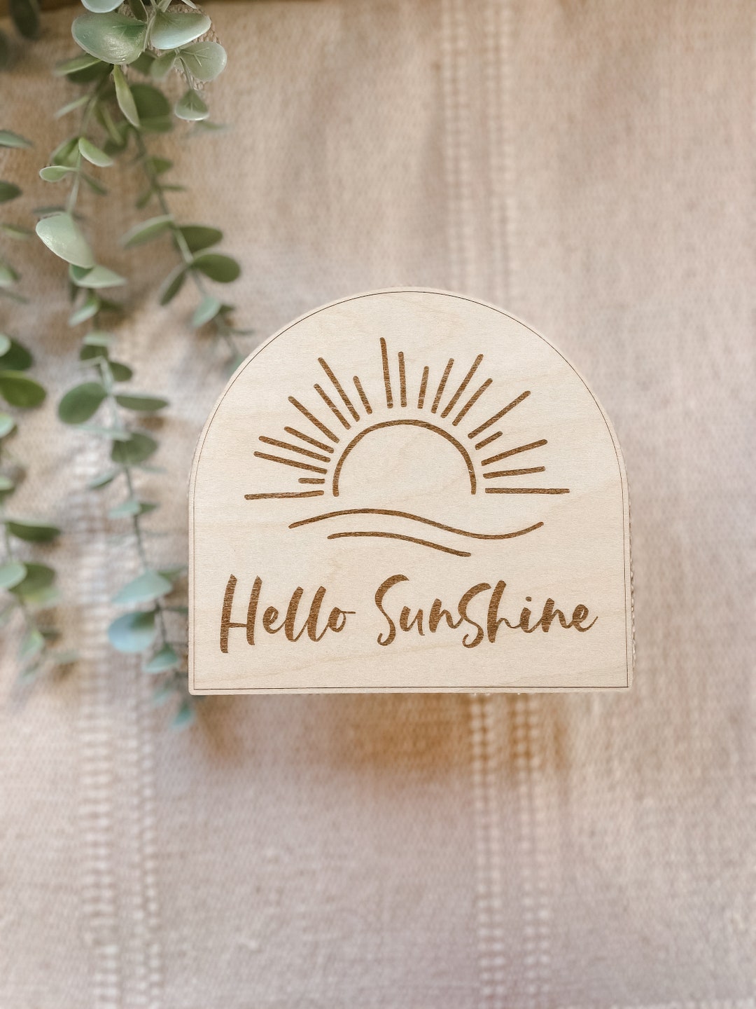 Hello Sunshine Plaque // Nursery Art // Photo Prop // Flat Lay Prop ...