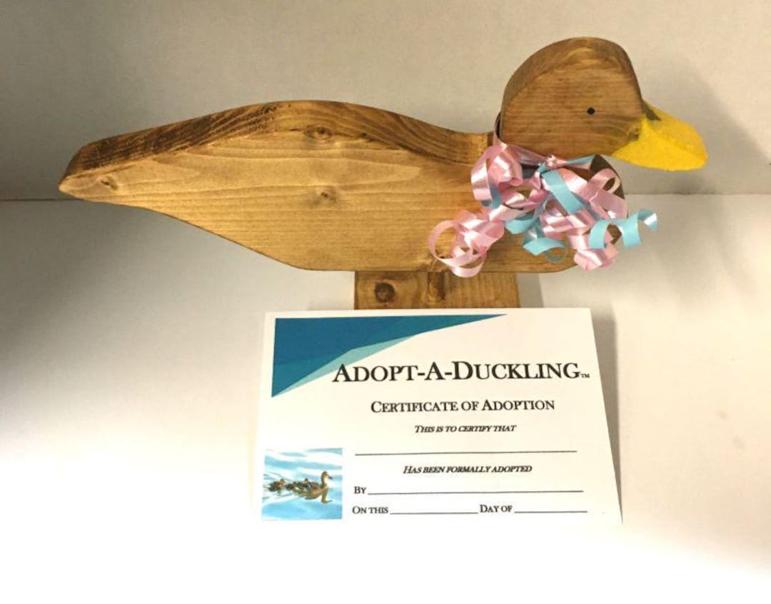 Adopt A Duckling Wood Mallard Duck With Adoption Certificate - Etsy