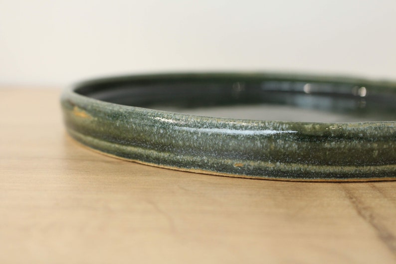 Thrown Ceramic plates handmade lunch plate unique green | Etsy