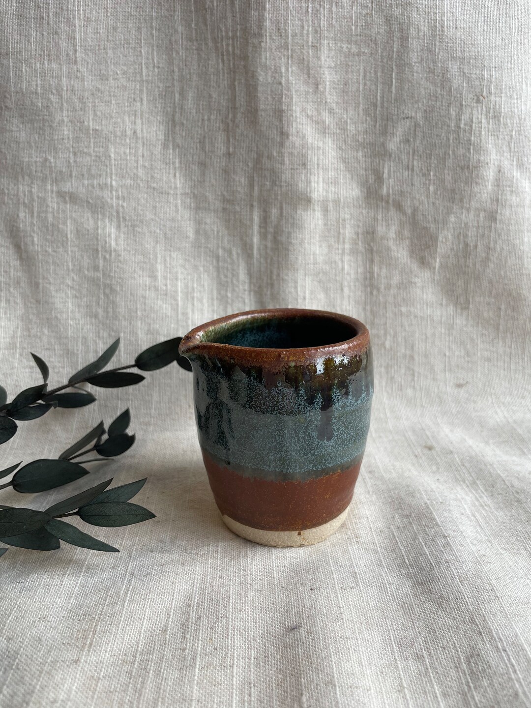 Earth Ceramic Milk Jug, 120ml Milk Bottle, Small Creamer, Handleless ...
