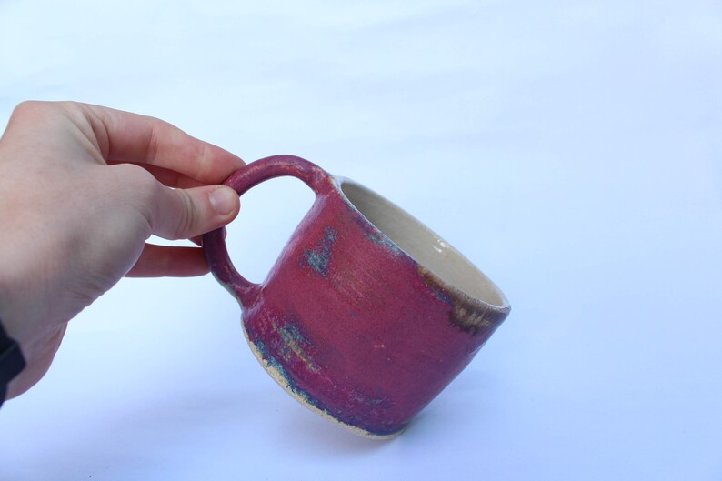 Handmade ceramic mug Pink Blue cup 400ml Pink mugs unique | Etsy