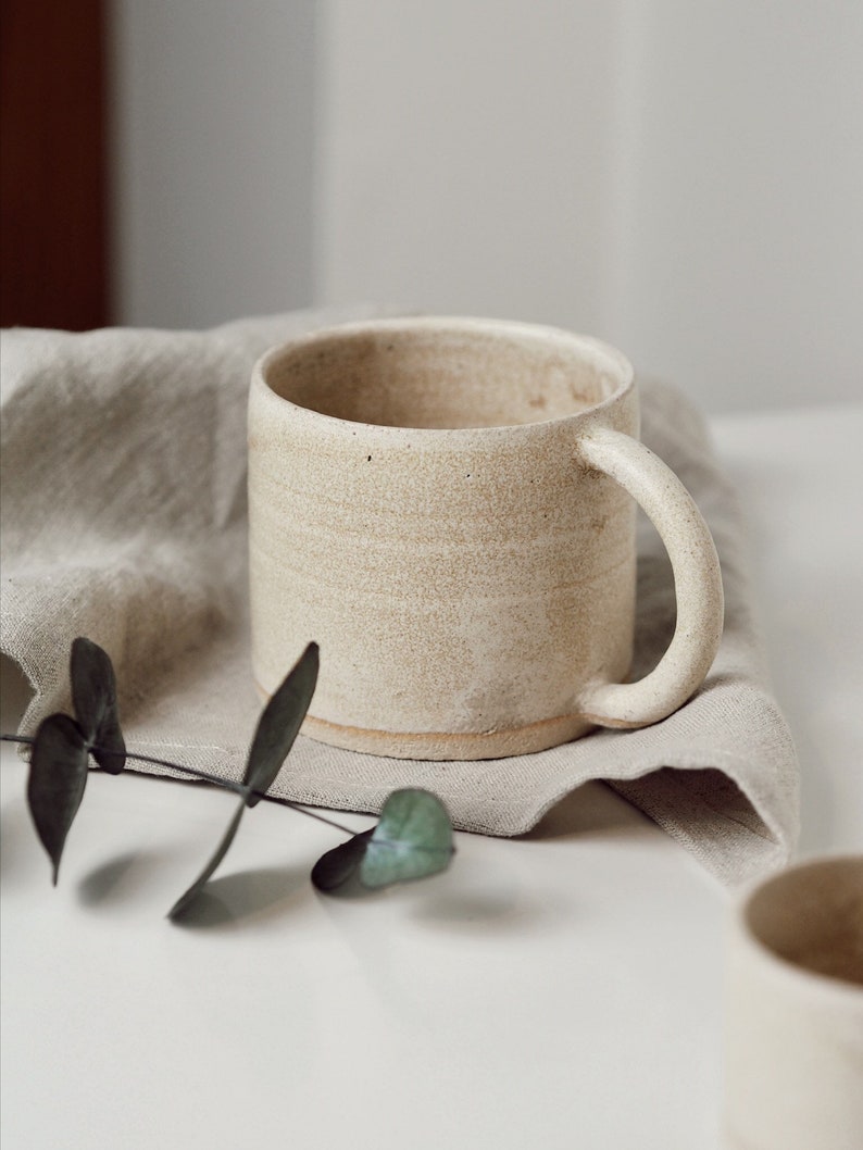 Handmade Ceramic Mug Cream Glazed Cup 300ml Cream Mugs - Etsy