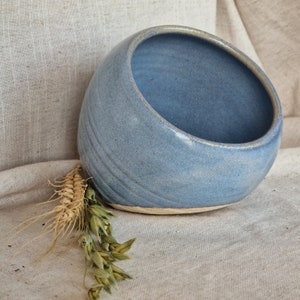 Sky Blue Salt Pig, Blue Salt Cellar, Rock Salt Container, Handmade ...