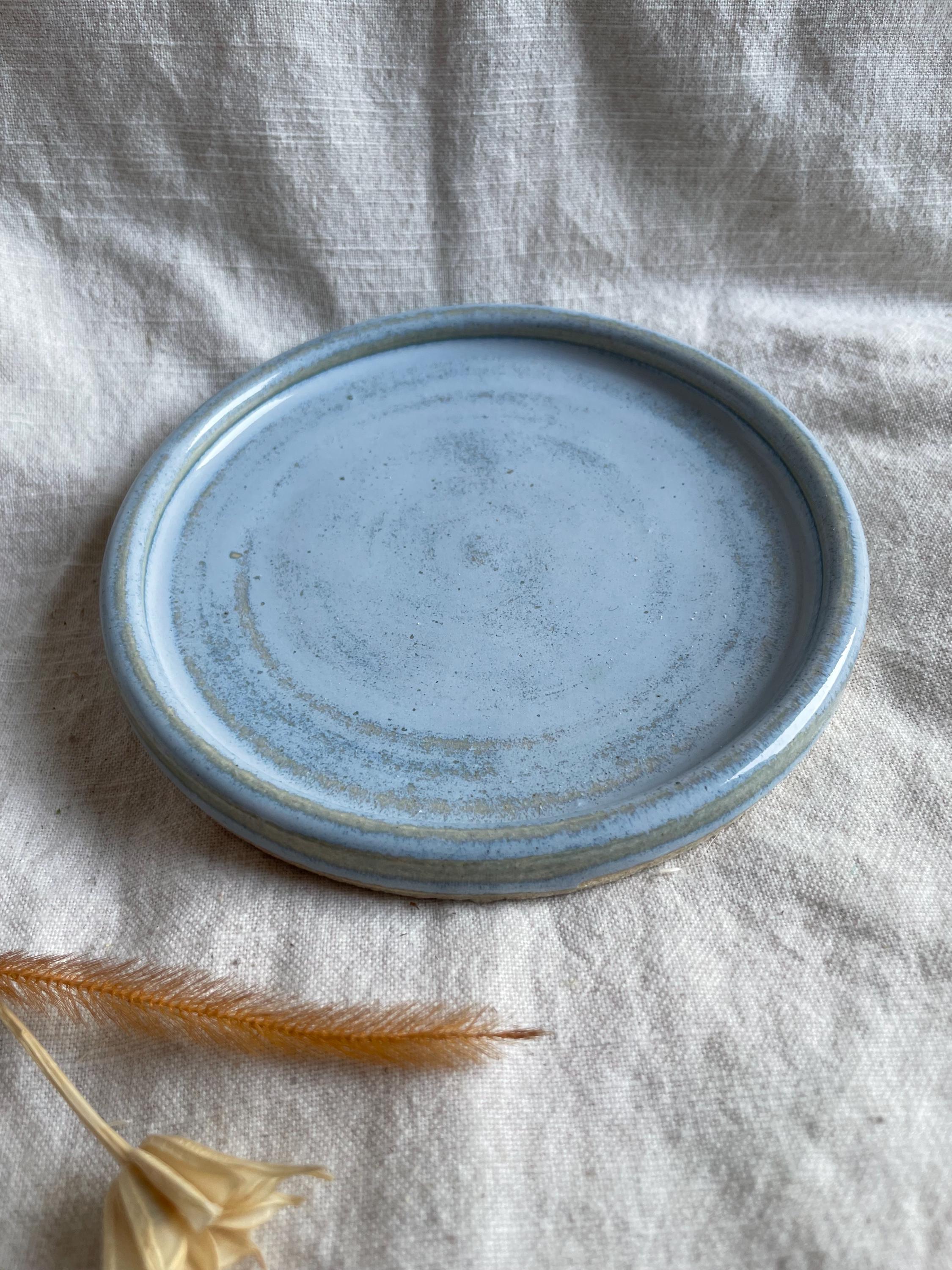 NEW Sky Blue Cake Plate, Handmade Cake Ceramics, Afternoon Tea, Light ...