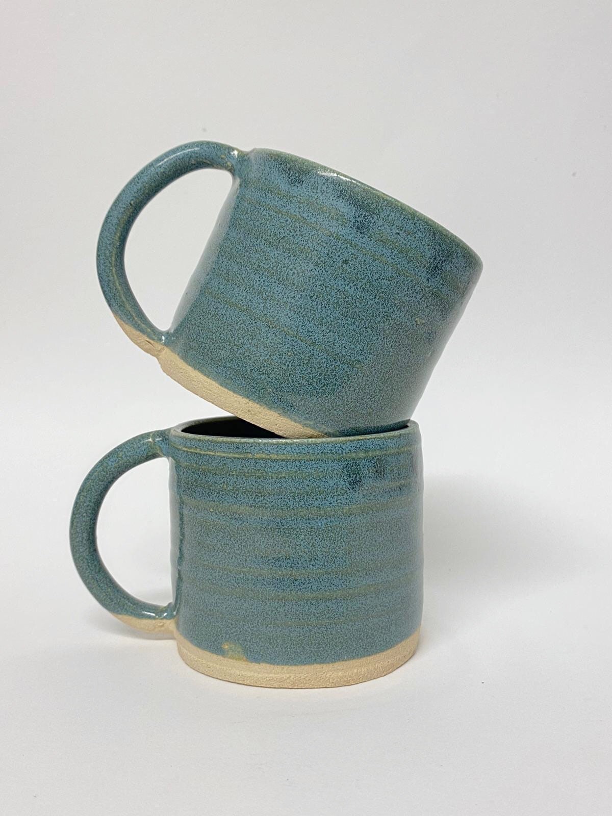 Handmade Ceramic Mug Blue Green Cup 300ml Green Mugs Unique | Etsy UK