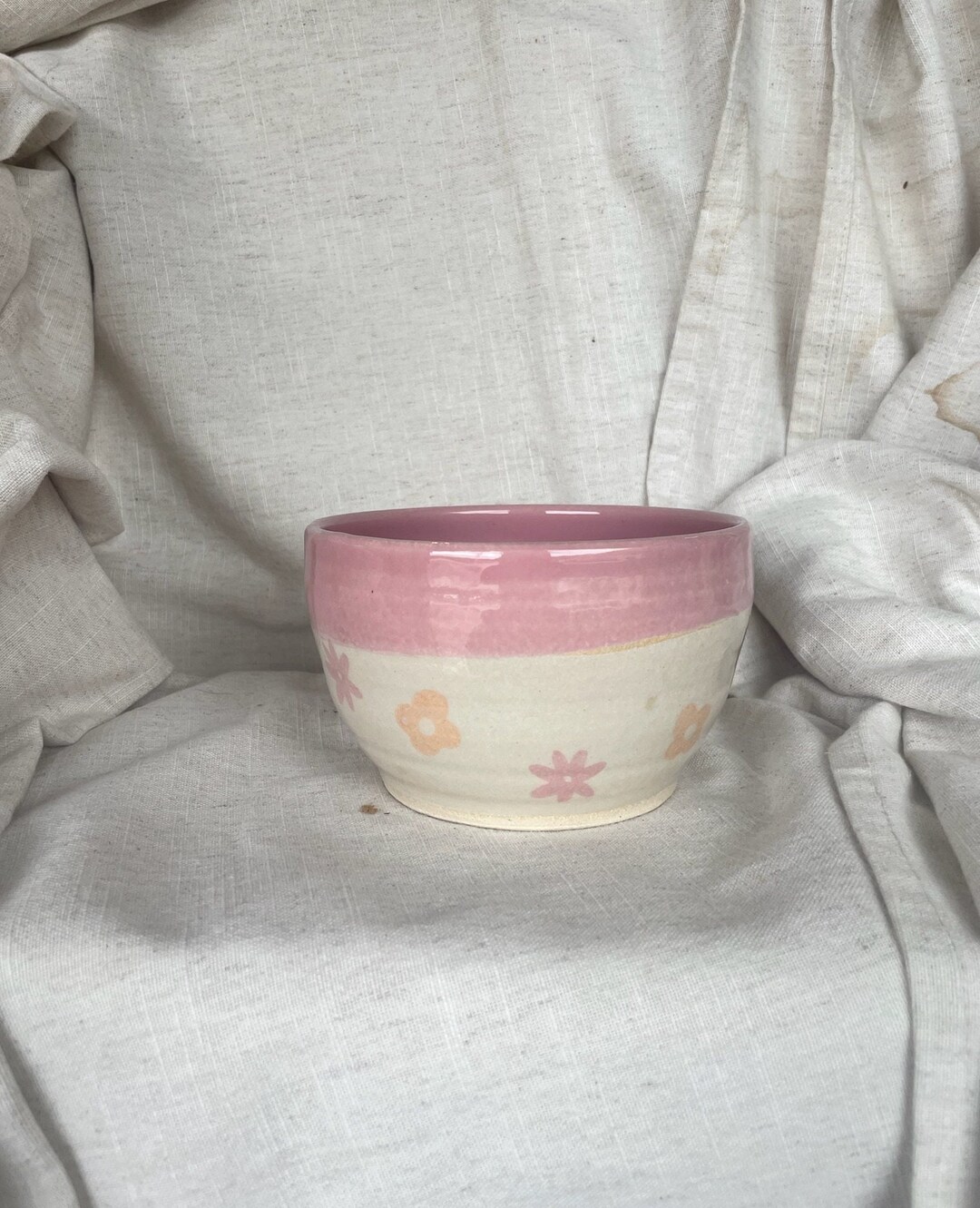 Limited Edition Printed Ceramic Bowl, Handmade Glazed Dish, Flower ...