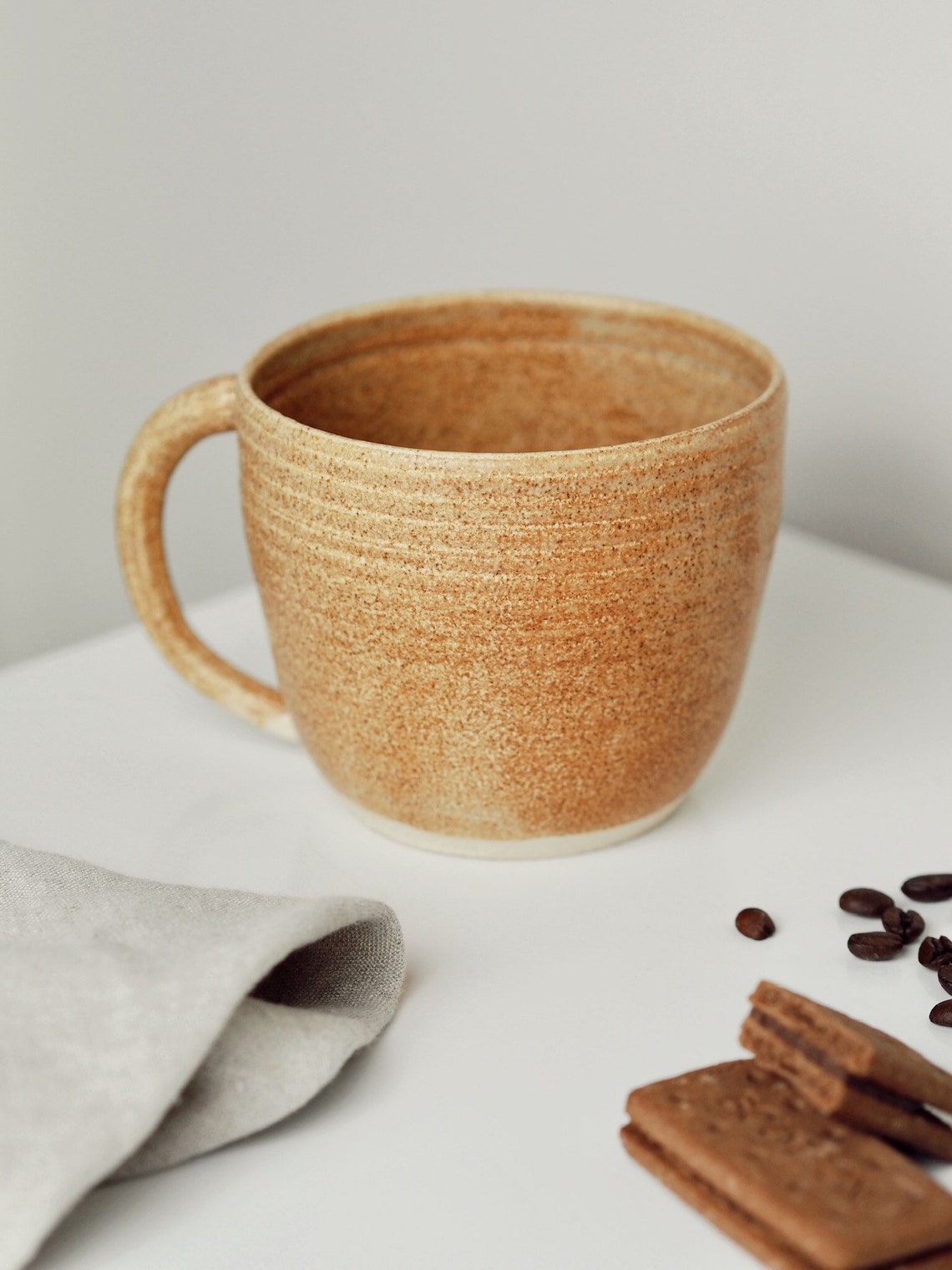 Handmade Ceramic Mug Dusty Yellow Cup 500ml Yellow Mugs - Etsy