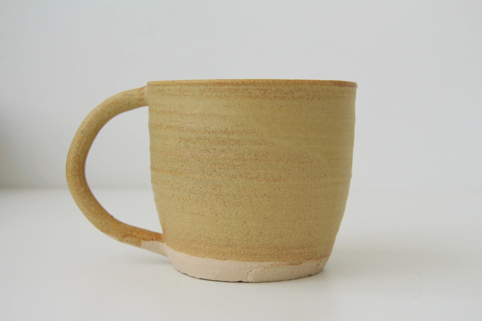 Handmade ceramic mug Dusty yellow cup 500ml Yellow mugs | Etsy