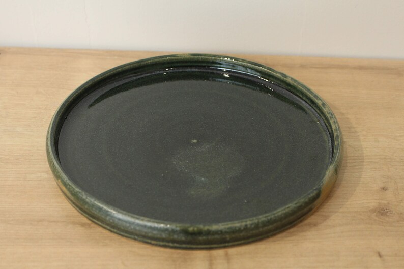 Thrown Ceramic plates handmade lunch plate unique green | Etsy