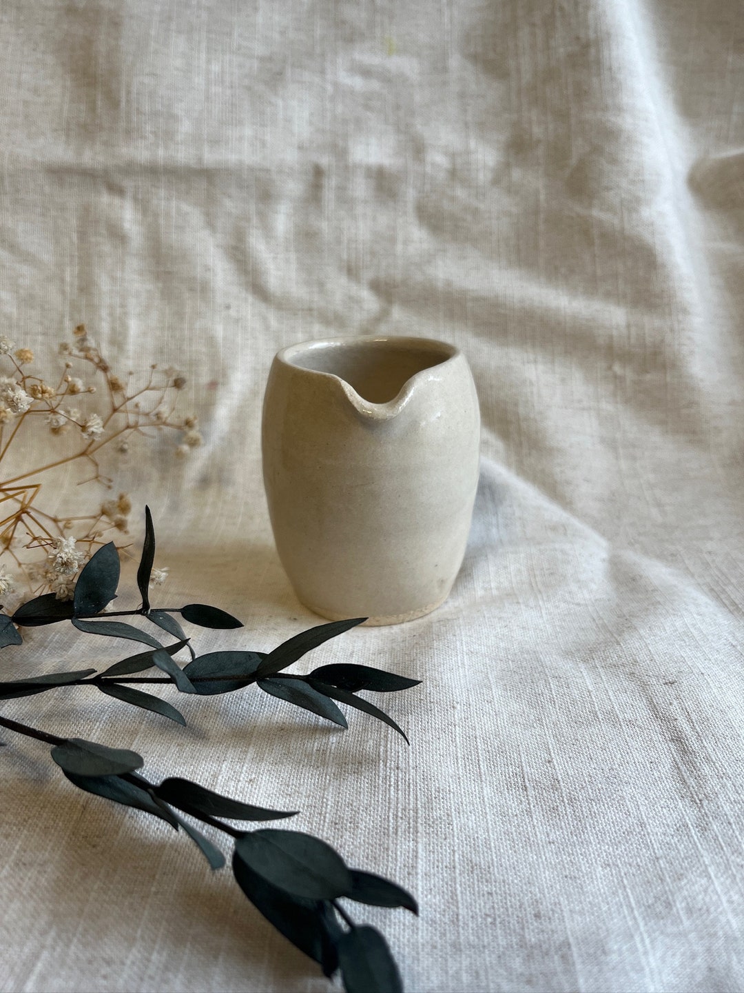 Off-white Ceramic Milk Jug, 120ml Milk Bottle, Small Creamer ...