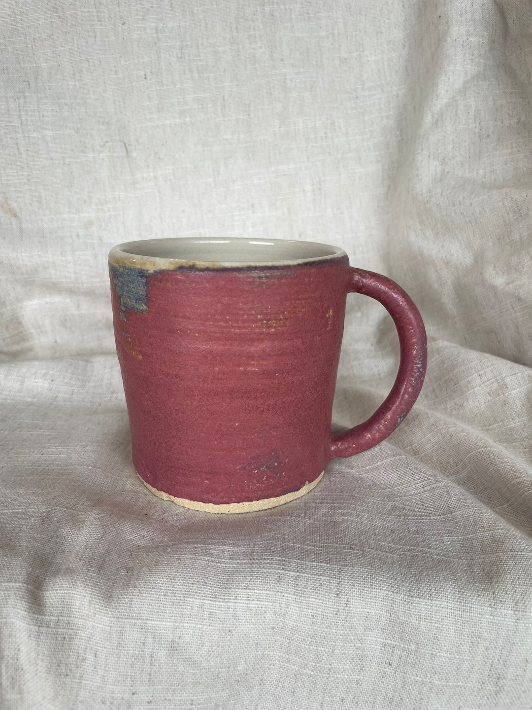Handmade Ceramic Mug, Pink Blue Cup, 400ml Pink Mugs, Unique British ...