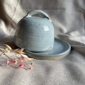Sky Blue Ceramic Butter Dish, Handmade Butter Cellar, Hand Thrown ...