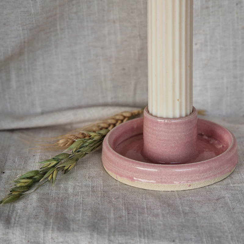 Pink Candlestick - Etsy