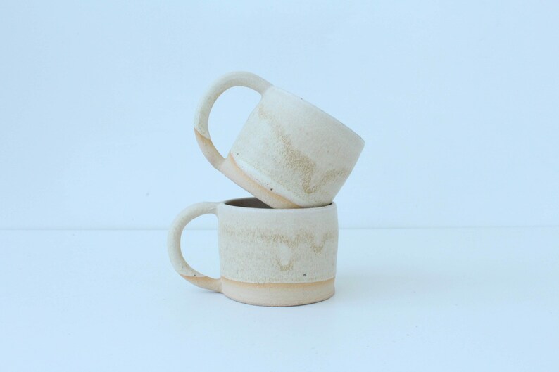 Handmade ceramic mug Cream glazed cup 400ml Cream mugs | Etsy
