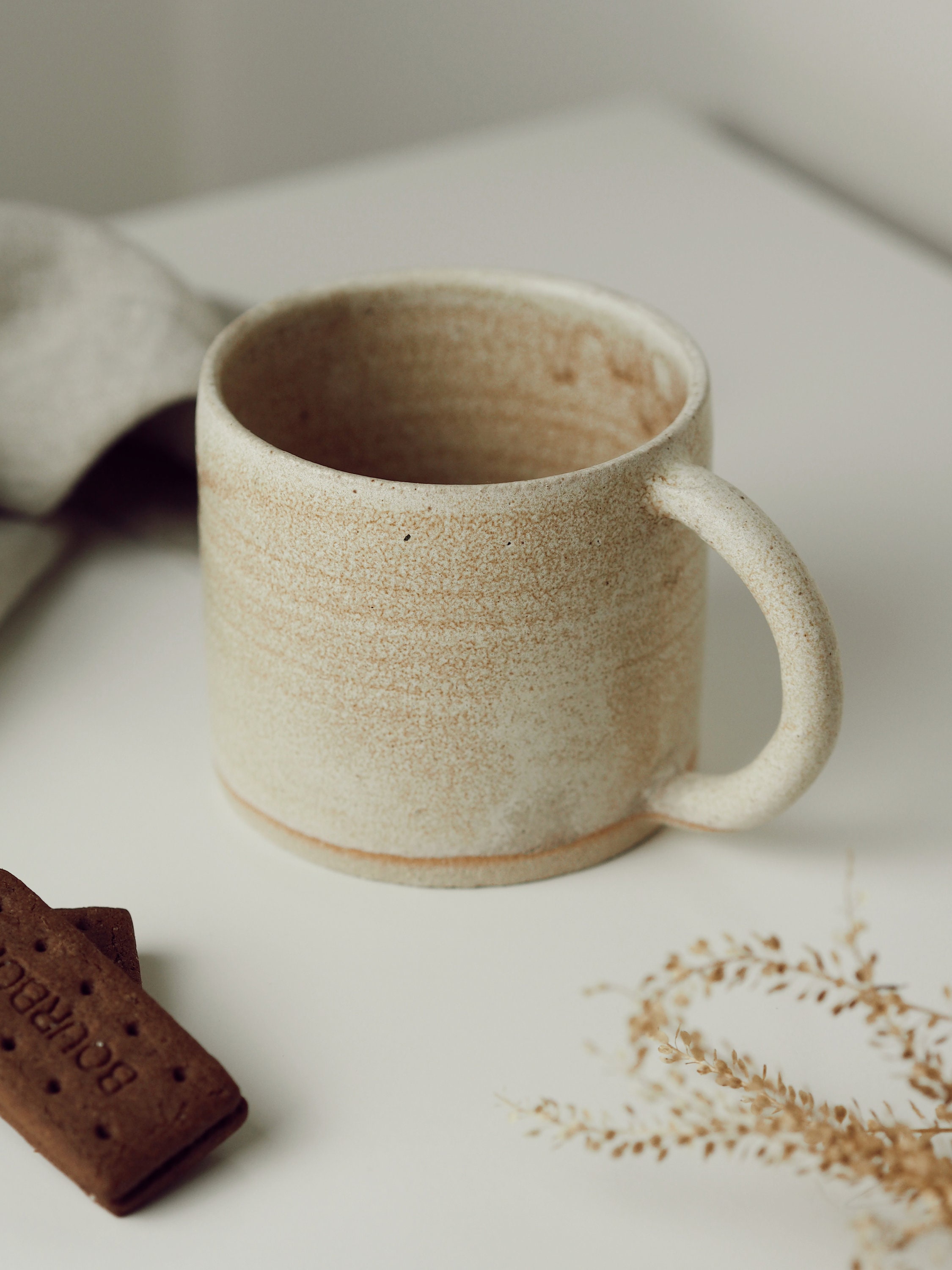 Handmade Ceramic Mug Cream Glazed Cup 400ml Cream Mugs | Etsy UK