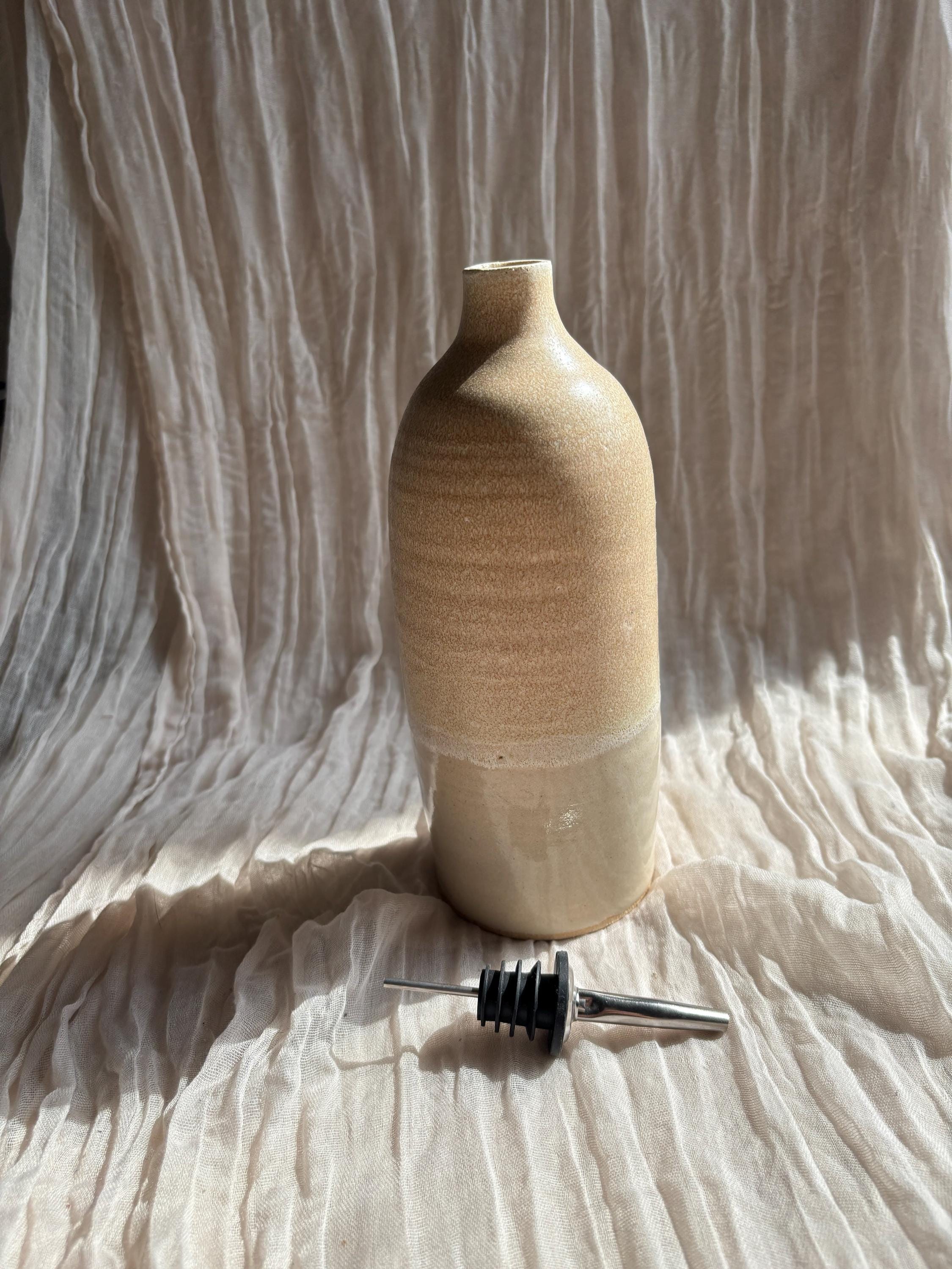 Low Tide Ceramic Oil Pourer, 350ml Handmade Bottle, Oil Decanter ...