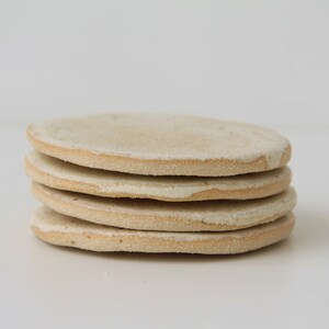 Cream Set of Coasters, Handmade Ceramic Coaster, Circle Drink Coasters ...