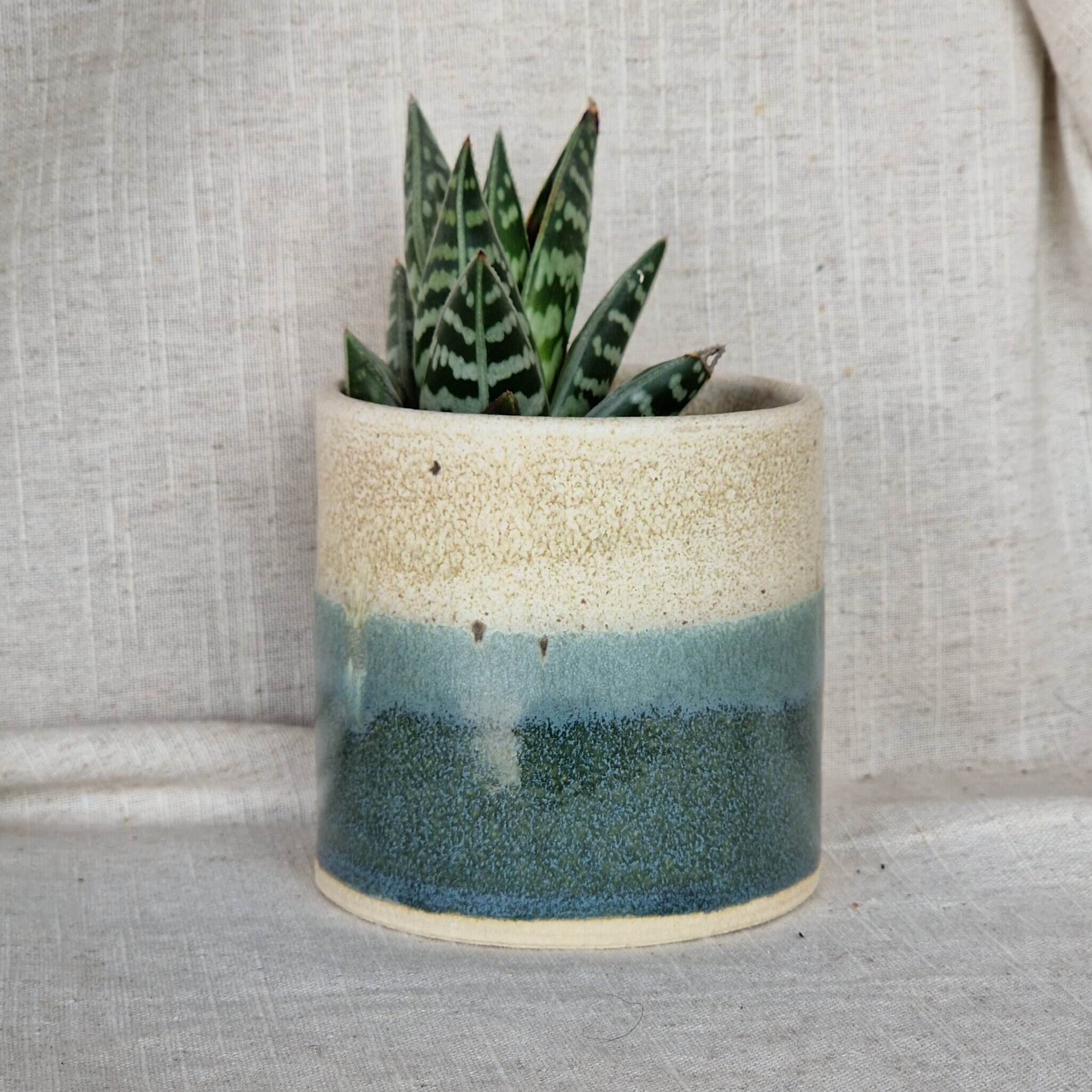 Mountains Ceramic Planter, Handmade Glazed Plant Pot, Landscape Plant ...