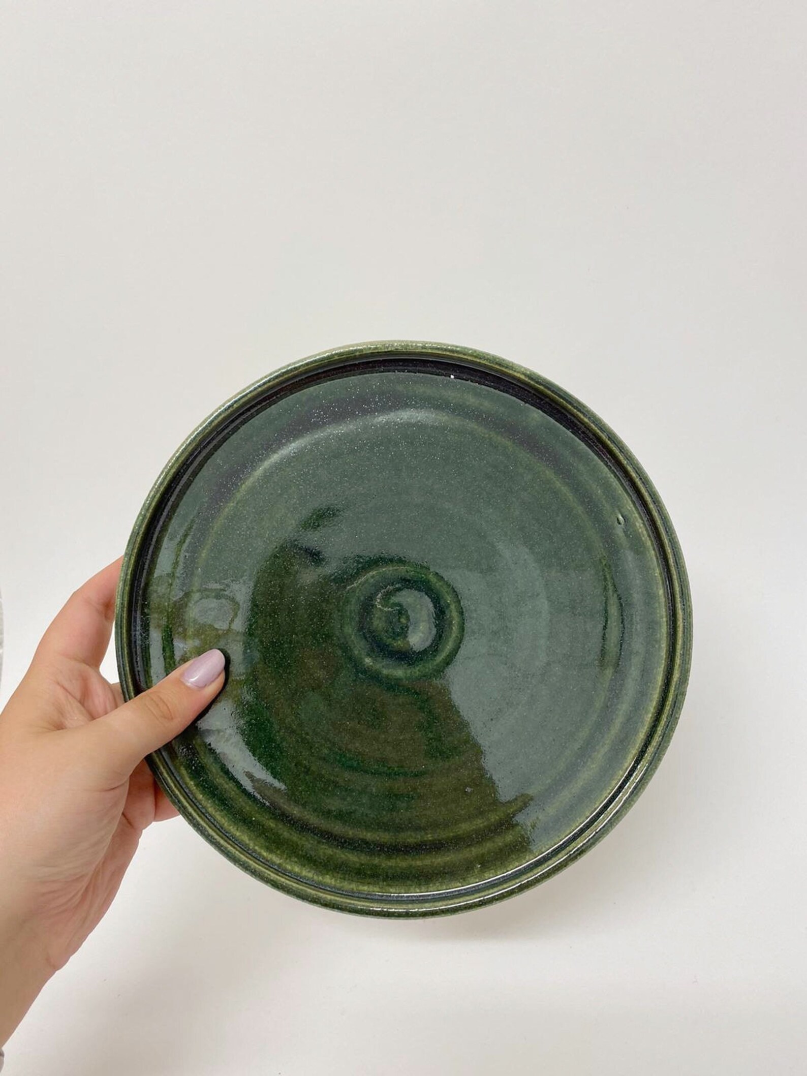 Thrown Ceramic Plates Handmade Lunch Plate Unique Green | Etsy