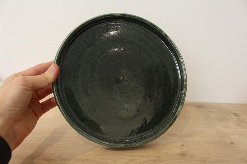 Thrown Ceramic plates handmade lunch plate unique green | Etsy