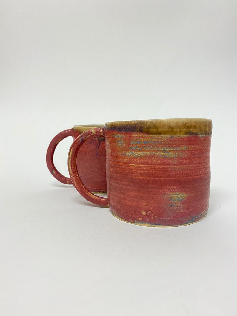 Handmade Ceramic Mug Pink Blue Cup 400ml Pink Mugs Unique - Etsy