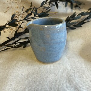 Sky Blue Ceramic Milk Jug, 120ml Milk Bottle, Small Creamer, Handleless ...