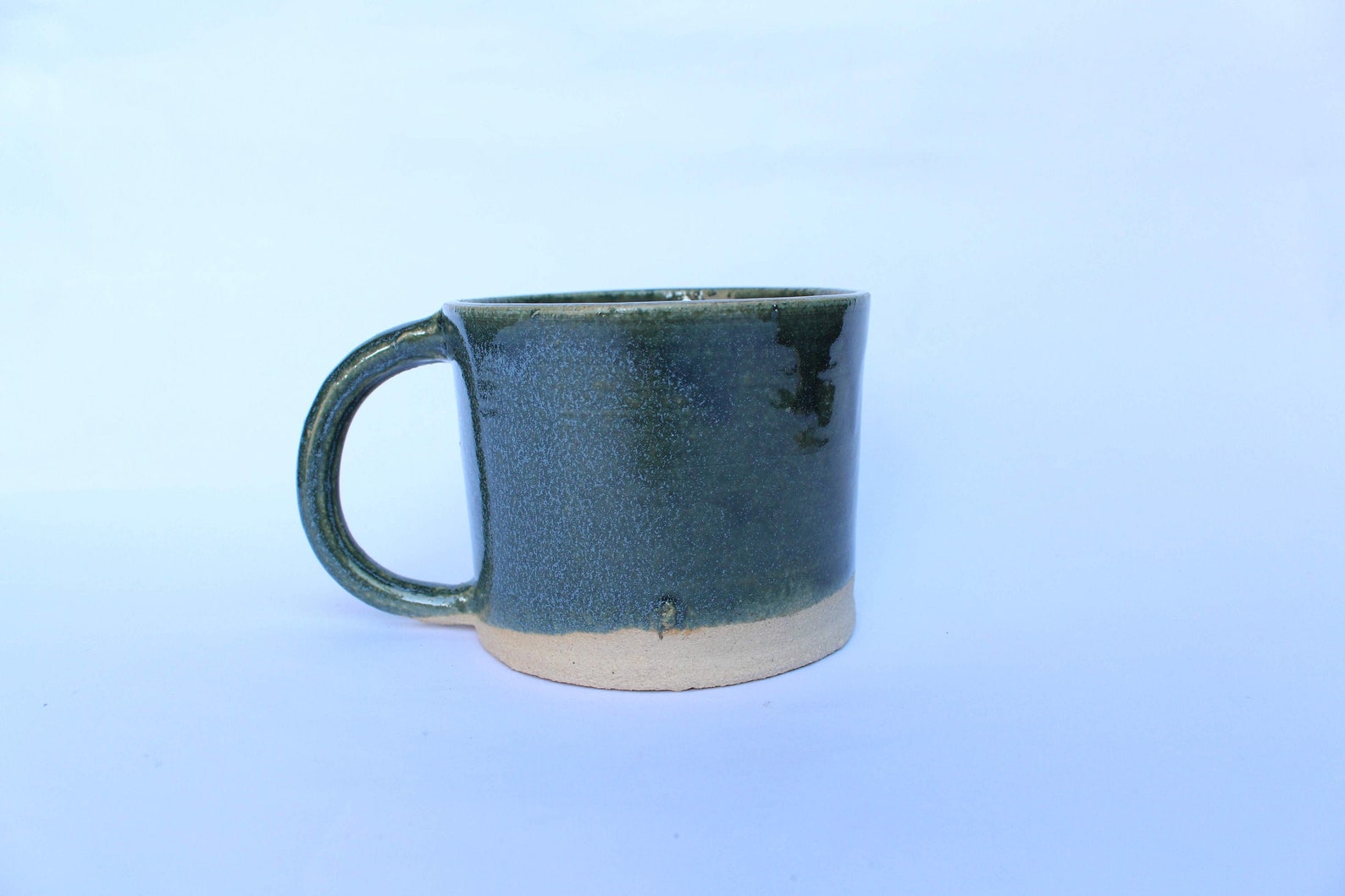 Handmade ceramic mug Deep Green cup 400ml green mugs unique | Etsy