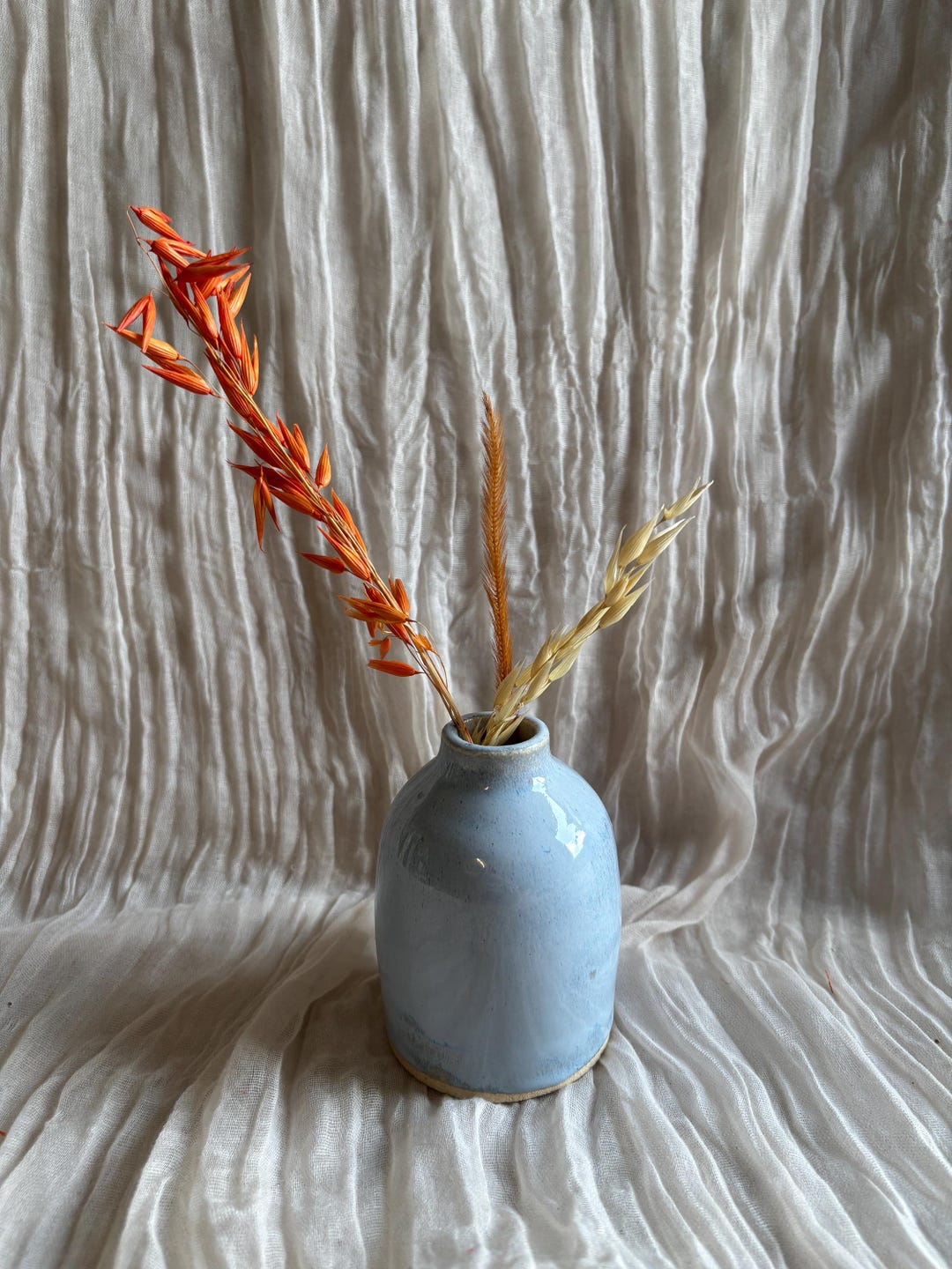 Sky Blue Ceramic Vase, Bud Vase Bottle, Reed Diffuser Bottle ...