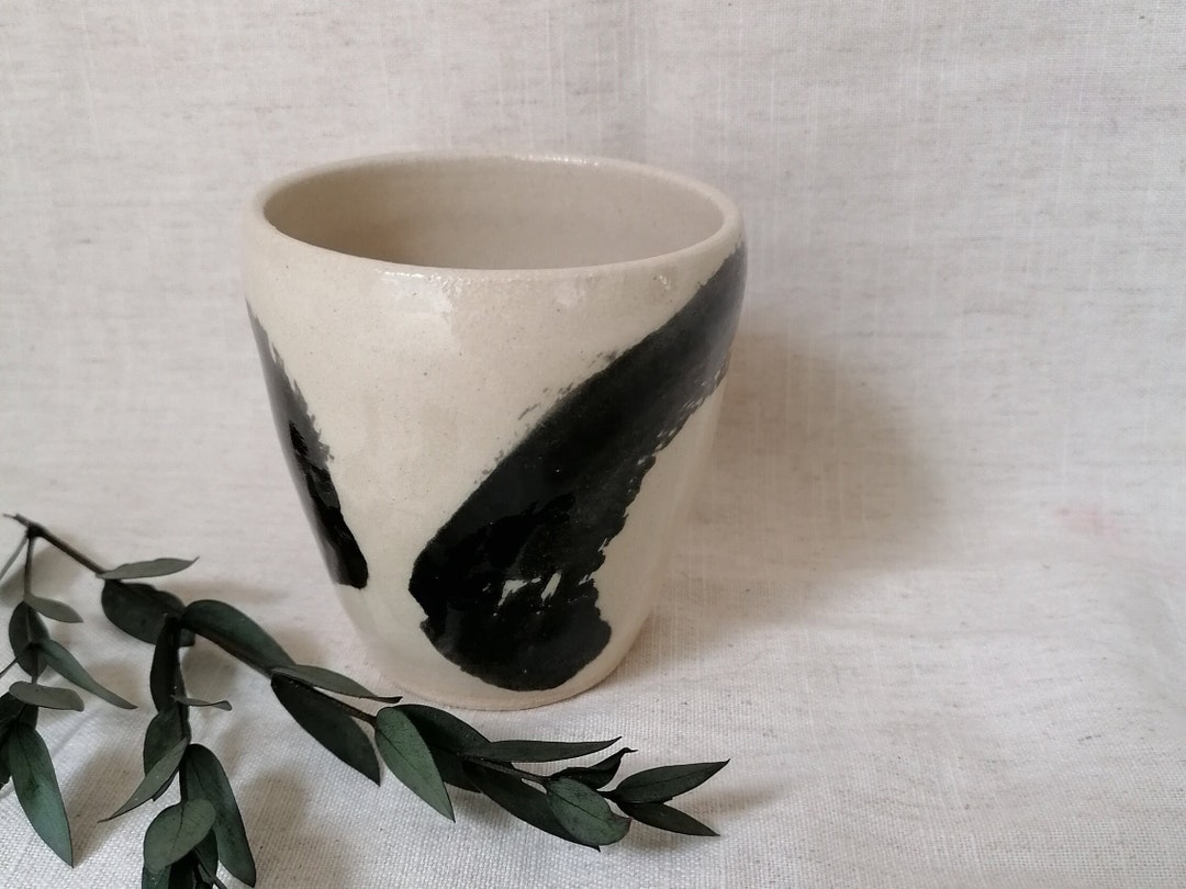 The Maker's Mark Handmade Ceramic Cup, Glazed Cup, Hand Carved Clay ...