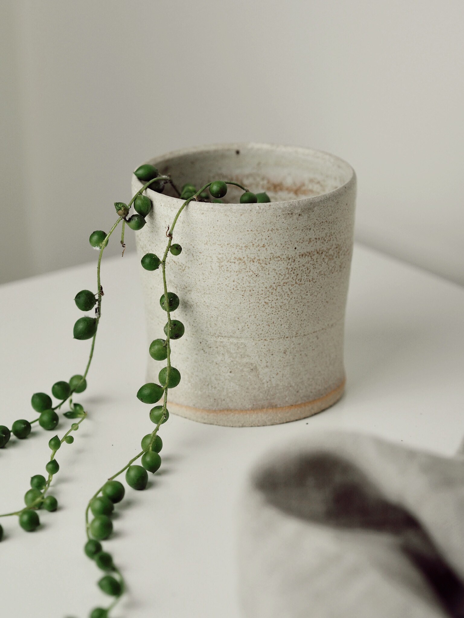 Cream Ceramic Planter Handmade Glazed Beaker Speckled Plant - Etsy UK