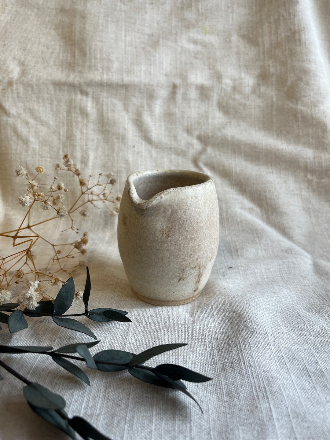 Cream Ceramic Milk Jug, 120ml Milk Bottle, Small Creamer, Handleless ...