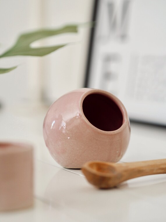 Candy Floss Pink Salt Pig Pink Salt Cellar Rock Salt - Etsy