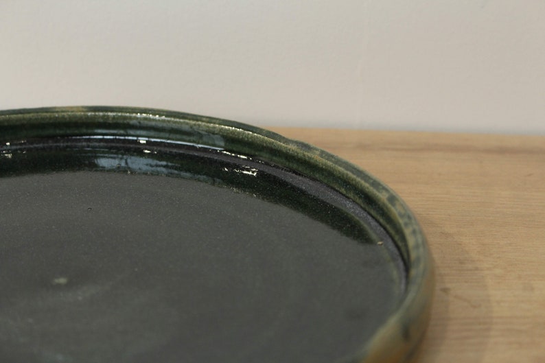 Thrown Ceramic plates handmade lunch plate unique green | Etsy