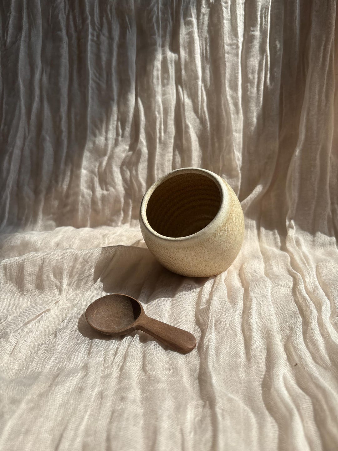Cream Salt Pig, Beige Salt Cellar, Rock Salt Container, Handmade ...
