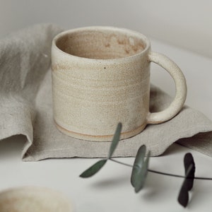 Handmade Ceramic Mug, Cream Glazed Cup, 300ml Cream Mugs, Unique ...