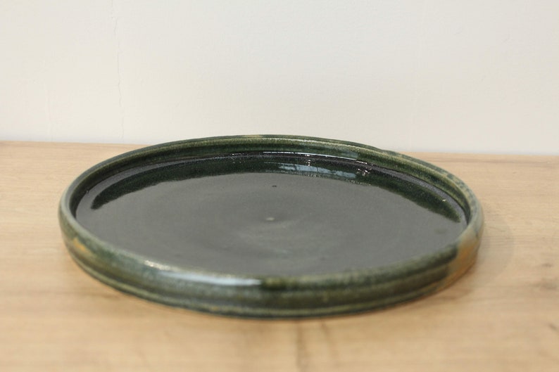 Thrown Ceramic plates handmade lunch plate unique green | Etsy