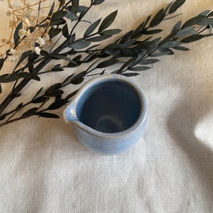 Sky Blue Ceramic Milk Jug, 120ml Milk Bottle, Small Creamer, Handleless ...
