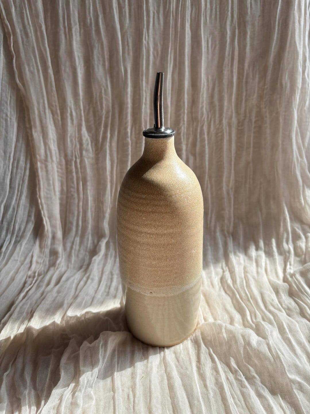 Low Tide Ceramic Oil Pourer, 350ml Handmade Bottle, Oil Decanter ...