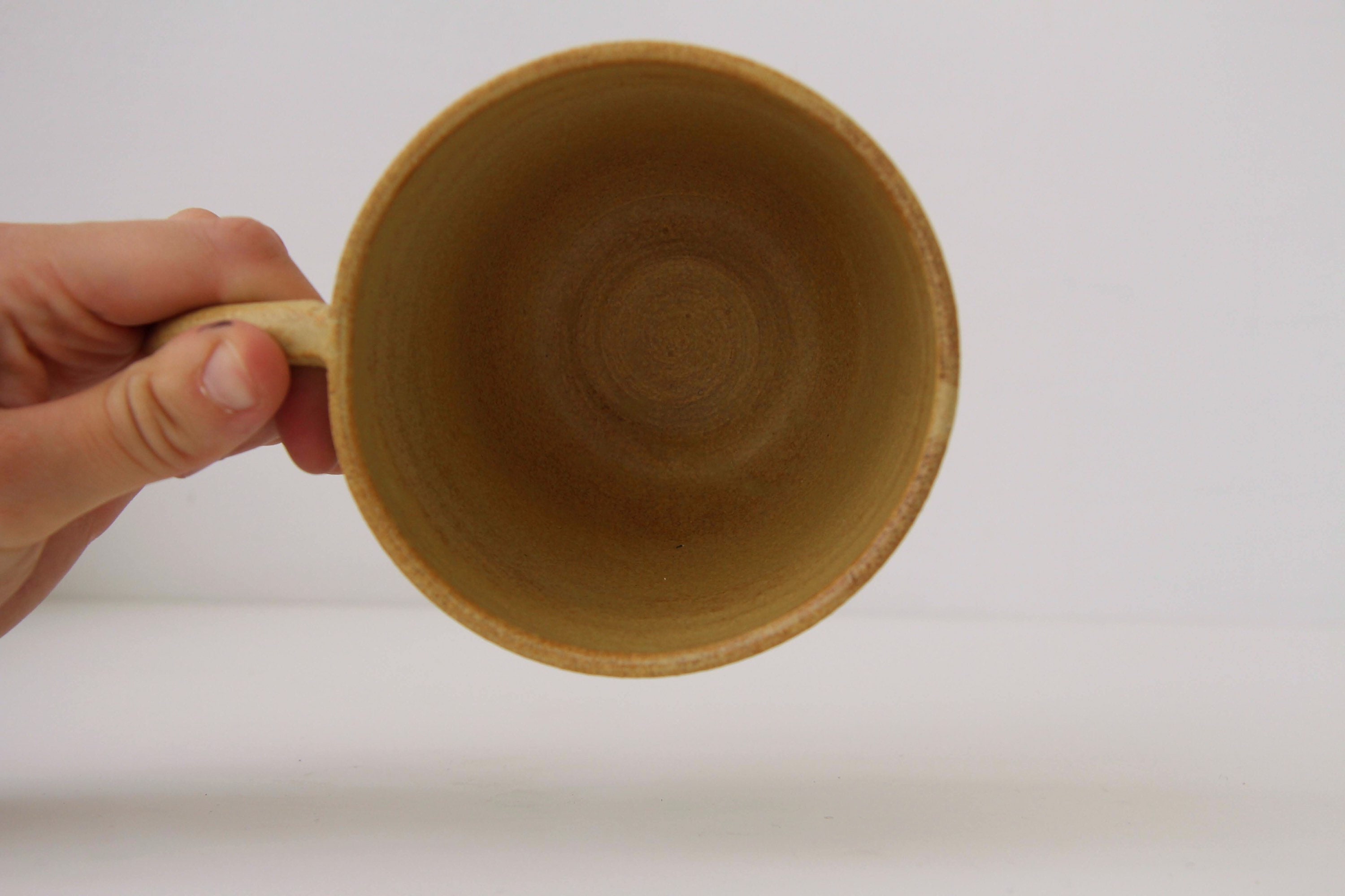 Handmade ceramic mug Dusty yellow cup 500ml Yellow mugs | Etsy