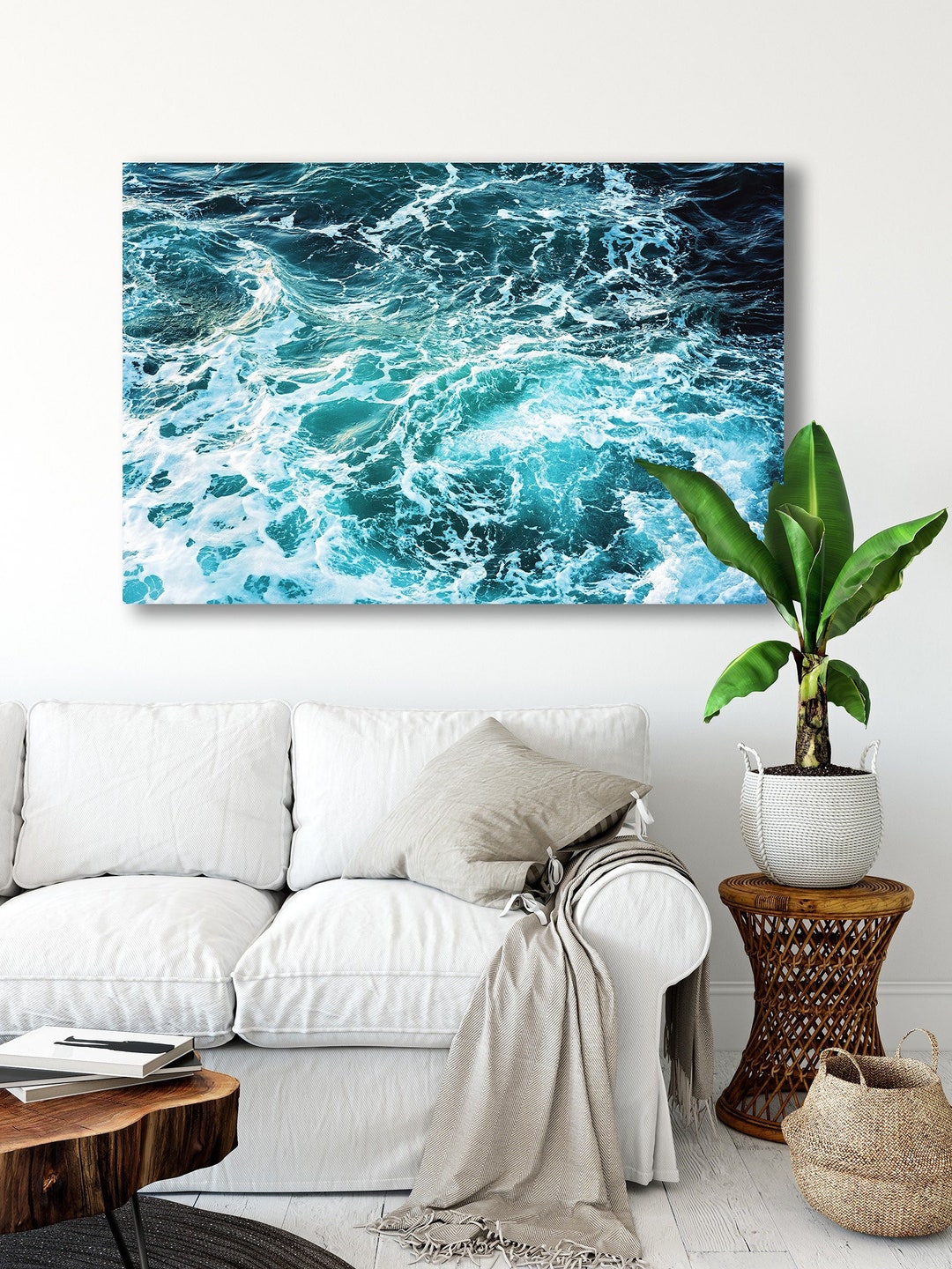 Ocean Wall Art, Water Print, Blue Wall Art, Modern Decor, Ocean Waves ...