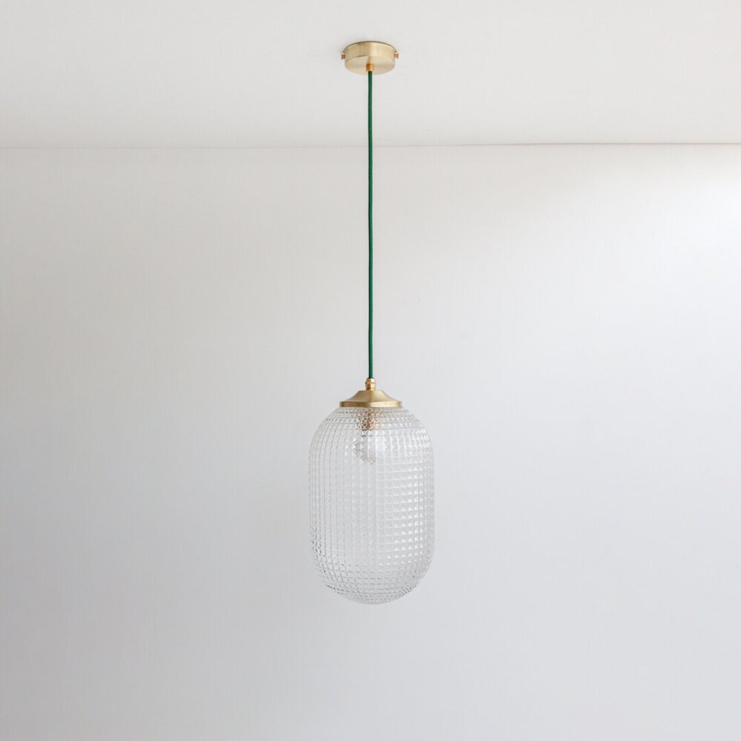 Long Diamond Glass Pendant Light - Etsy