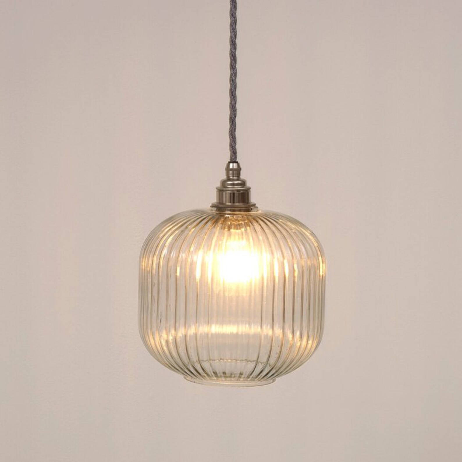 Small Reeded Glass Pendant Light - Etsy
