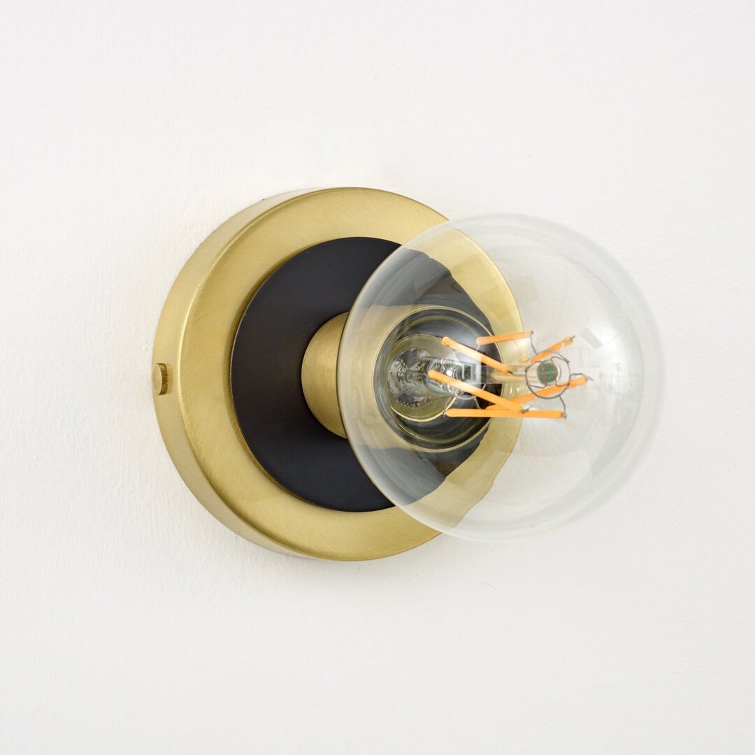 Aureole Wall Light - Brass With Black - Etsy