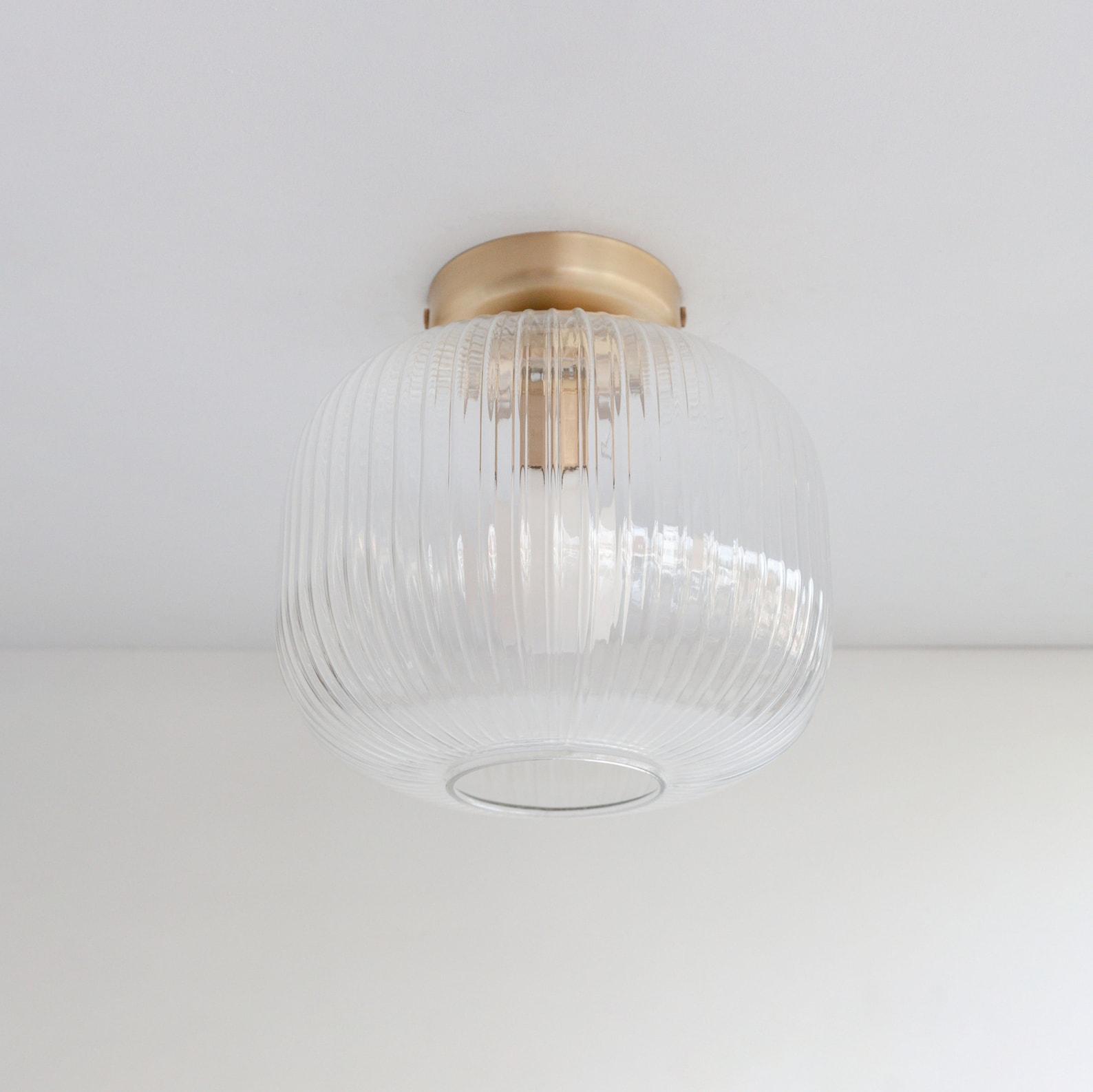 Clear Reeded Glass Flush Ceiling Light - Etsy