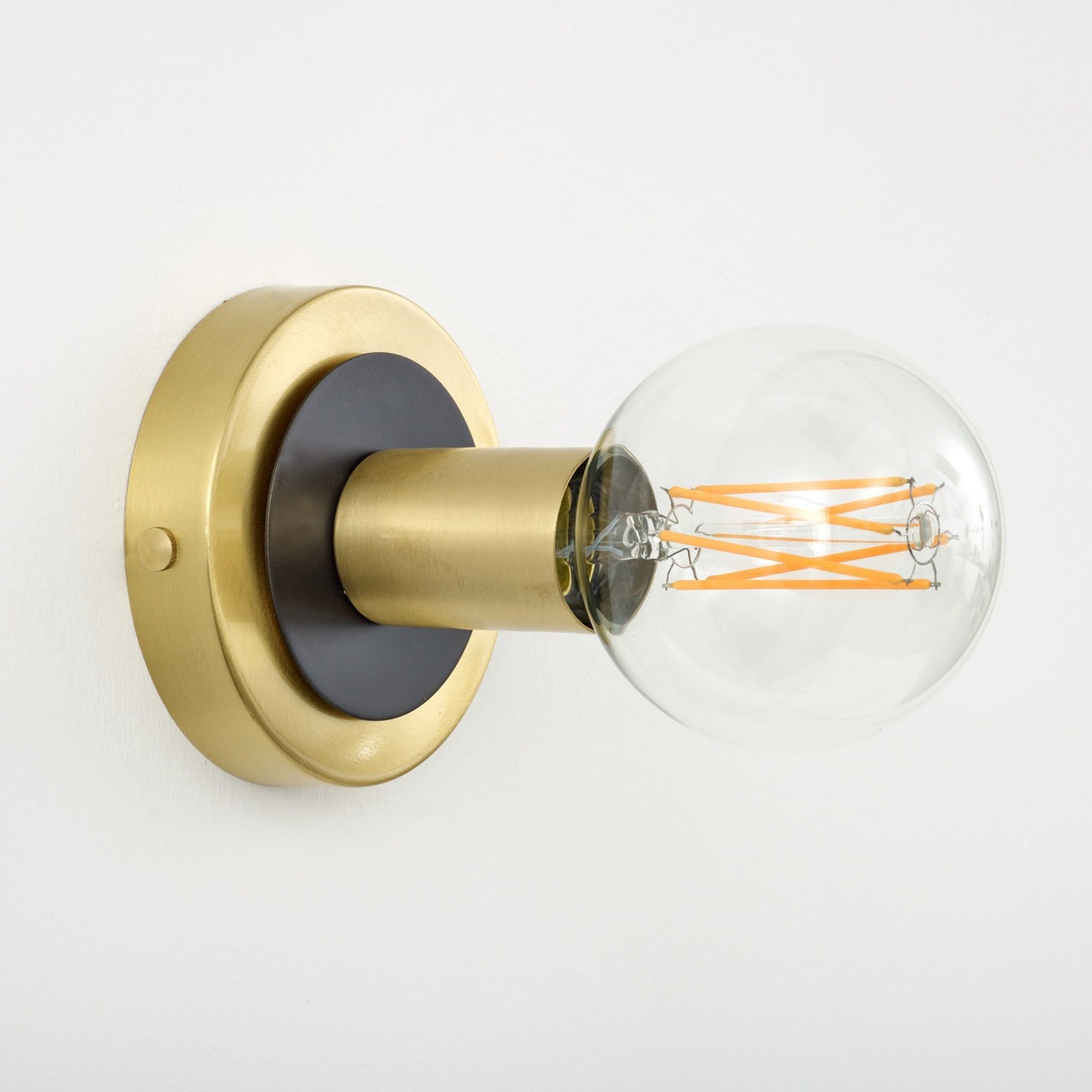Aureole Wall Light - Brass With Black - Etsy