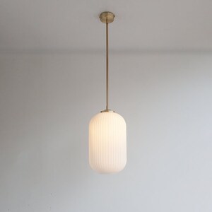 Long Reeded Stem Pendant Light - Etsy
