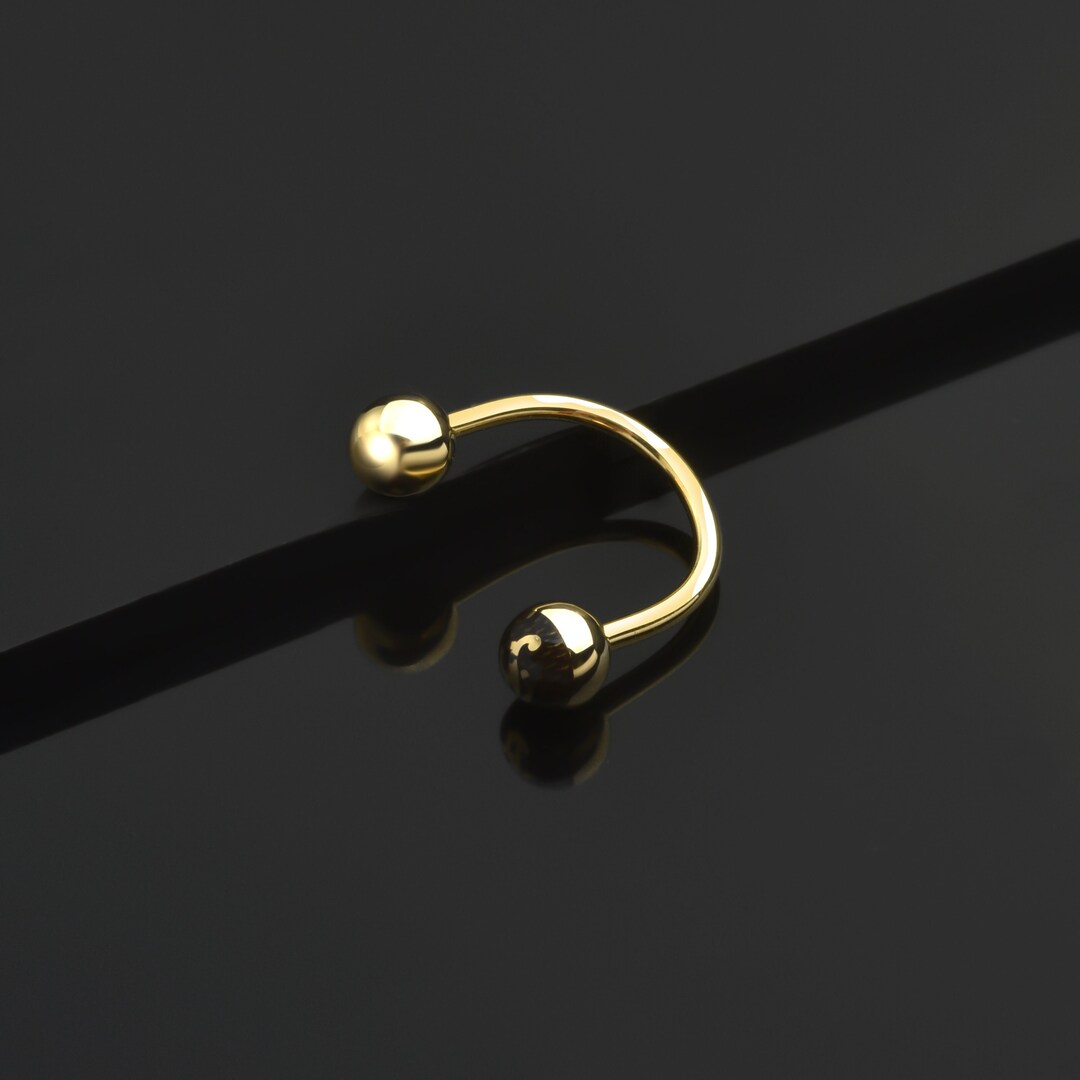 14k Solid Gold Navel Piercing Jewelry, Minimalist Gold Navel Screw ...