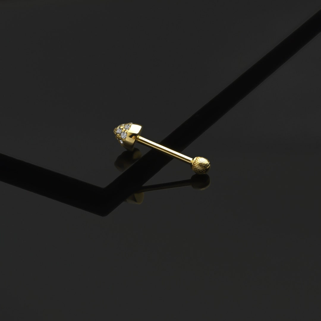 Bllet 14k Solid Gold Navel Piercing Jewelry, Minimalist Gold Navel ...